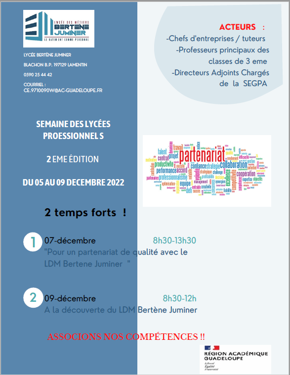 Semaine des lycées professionnels-2ème édition – Lycée des métiers de l ...
